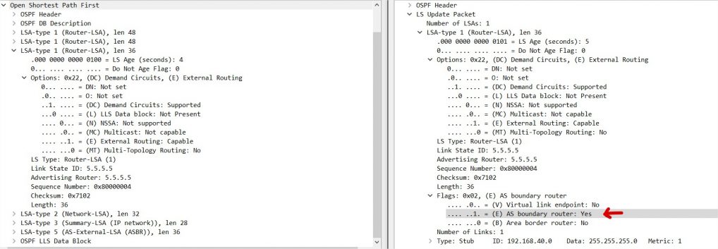OSPF LSA type 4 – E bit for ASBR – Networking-Labs&Co